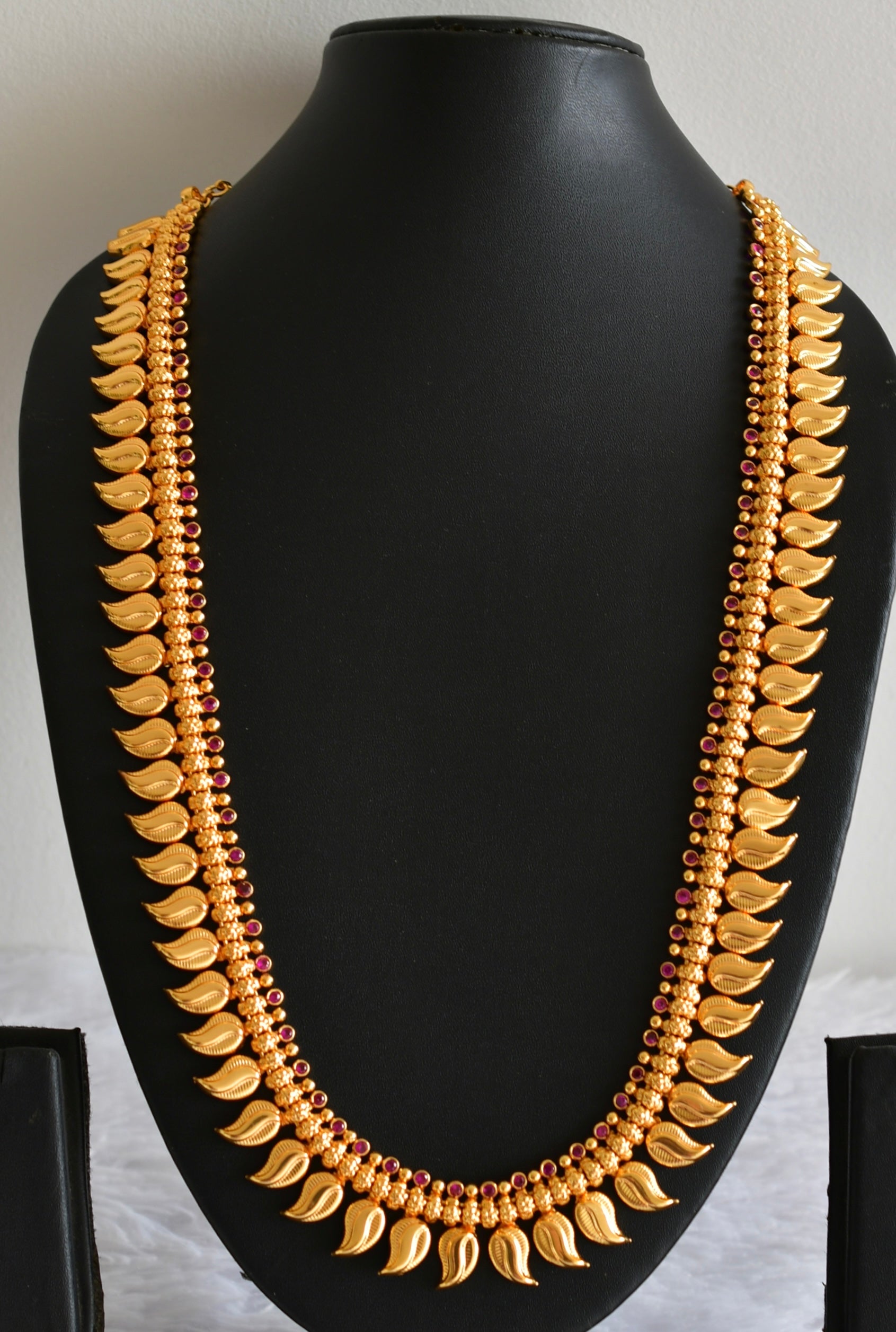 Gold look alike AD pink stone mango haar dj-51952 – dreamjwell
