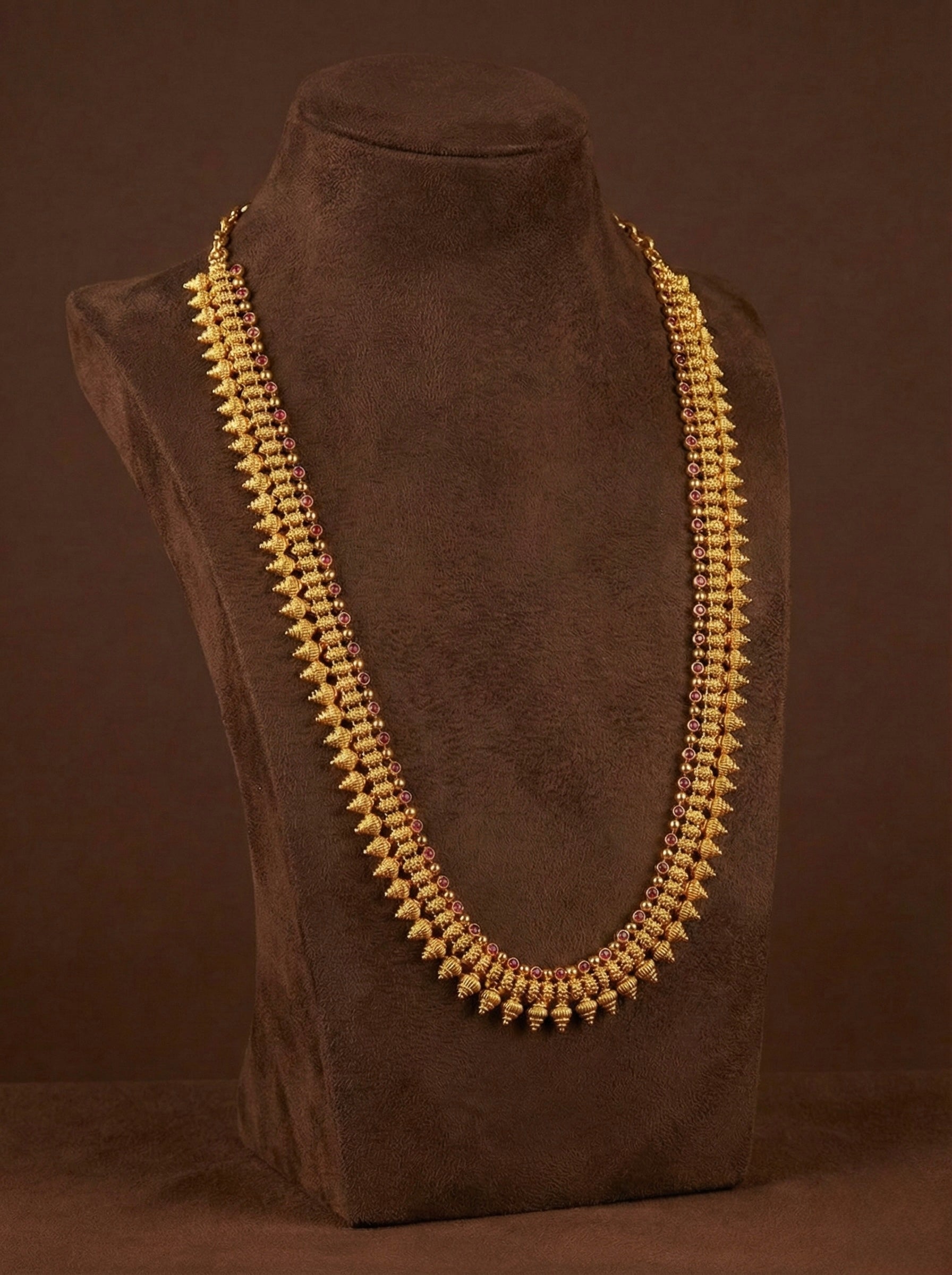 Gold look alike kerala style ad pink haar dj-51637 – dreamjwell