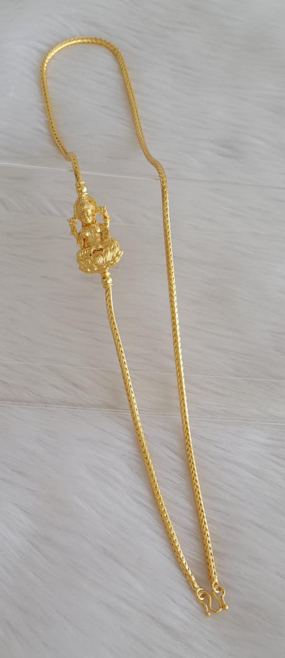 Gold tone 24 inches lakshmi mugappu chain dj-43996 – dreamjwell
