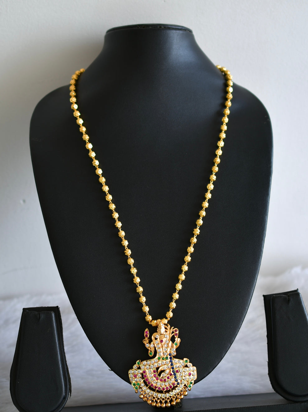 Gold tone 24 inches chain with AD Kamakshi pendant set dj-52634 ...