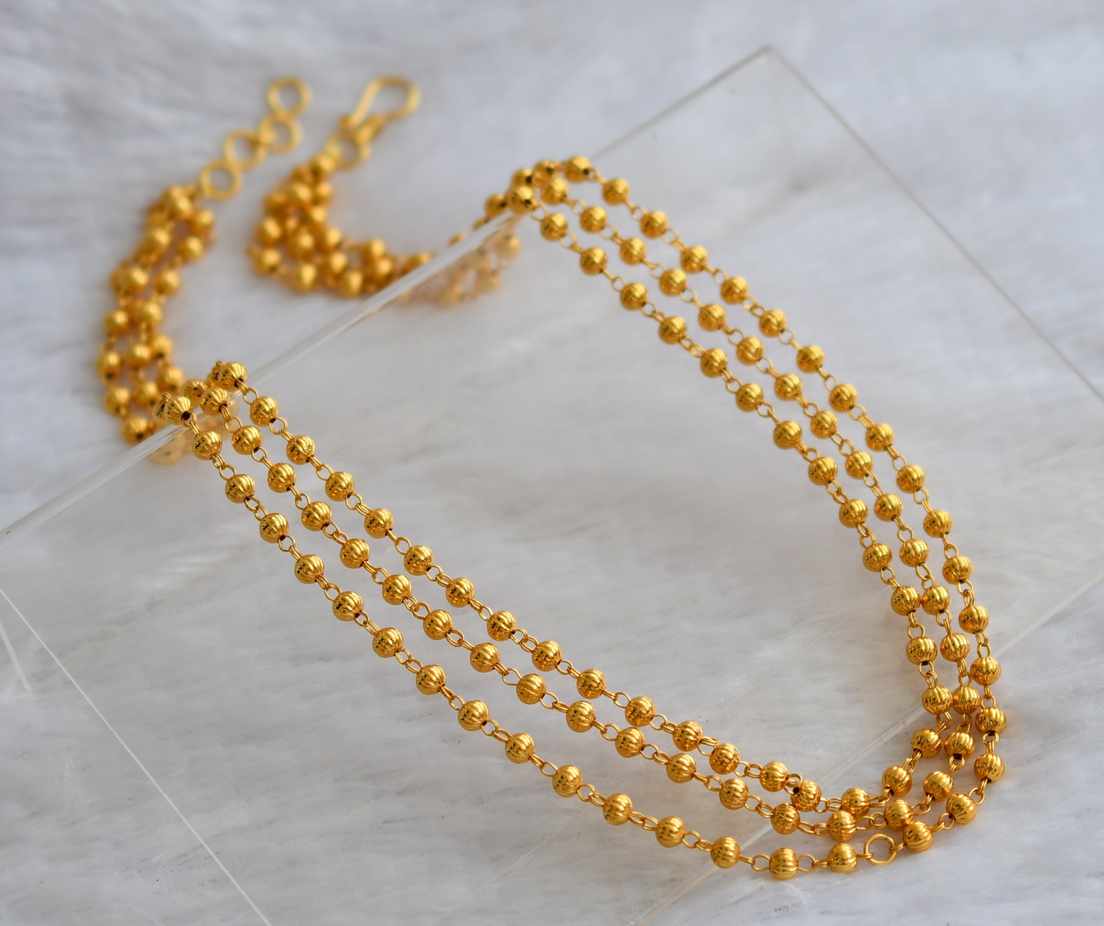 Gold tone 18 inches multi layer ball chain/mala dj-46099 – dreamjwell