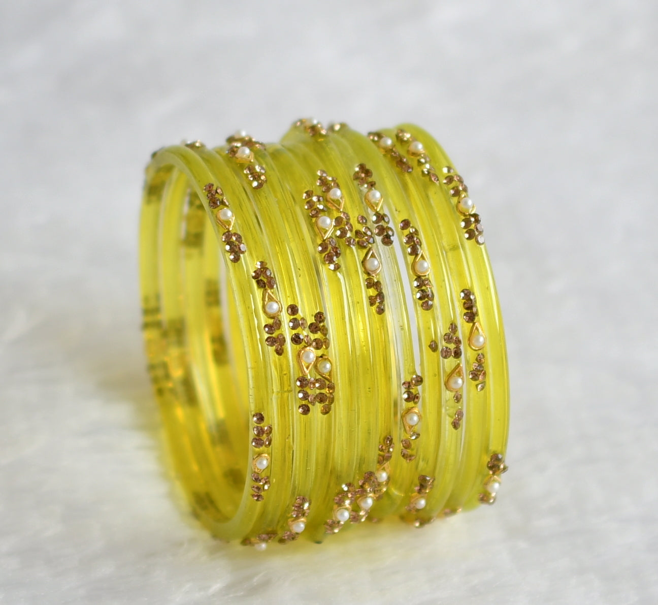 Set of 12 gress green glass bangles(2.8) dj-49550 – dreamjwell