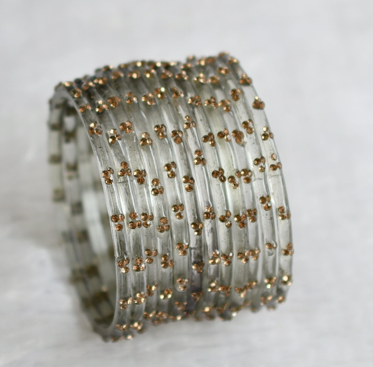 Set of 12 grey glass bangles(2.6) dj-49619 – dreamjwell