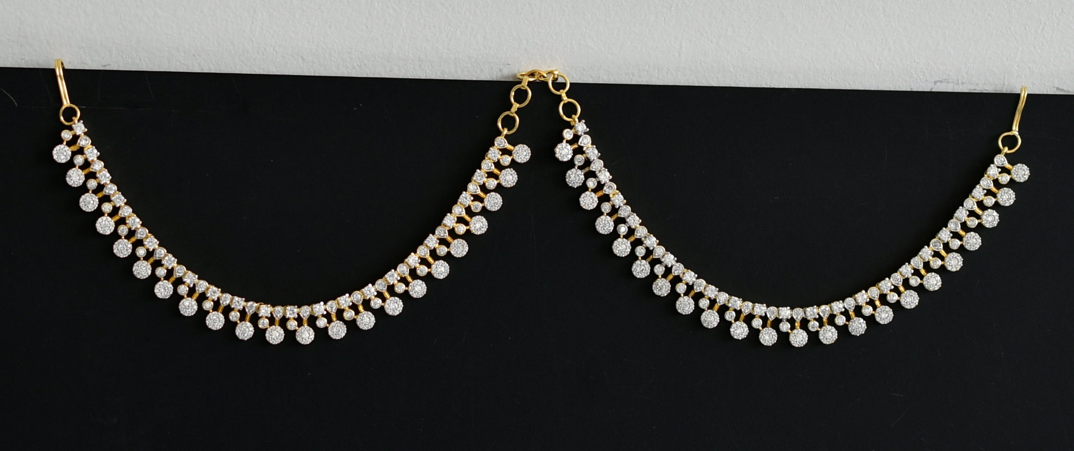 Two tone cz white stone ear side chain dj-49794 – dreamjwell