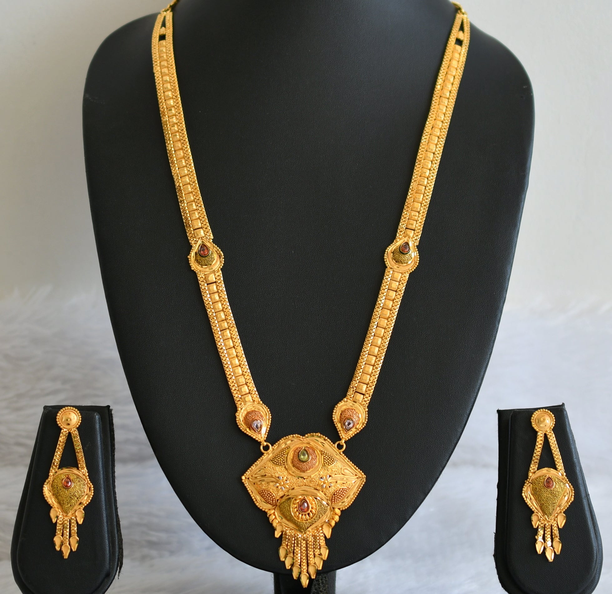 Gold forming meenakari work haar set dj-50320 – dreamjwell