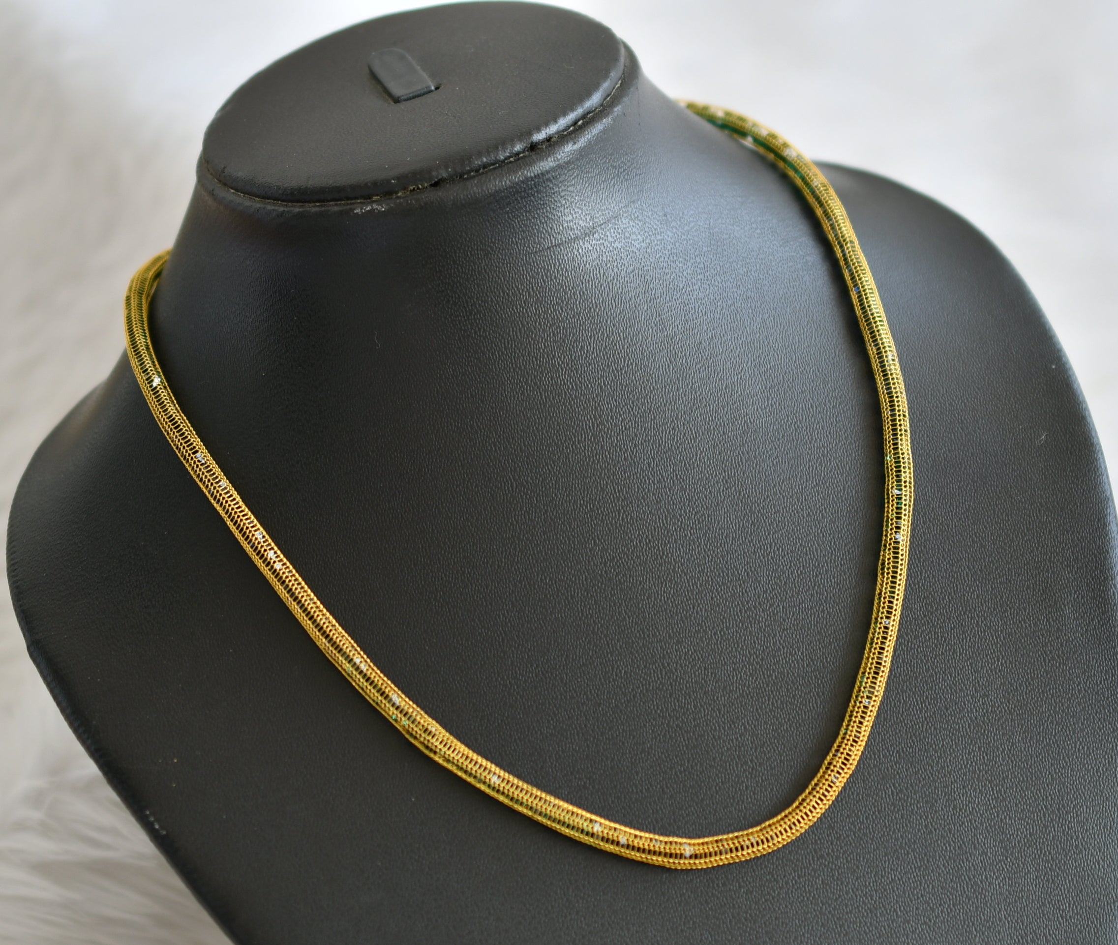 Gold tone green-blue stone chain dj-44976 – dreamjwell