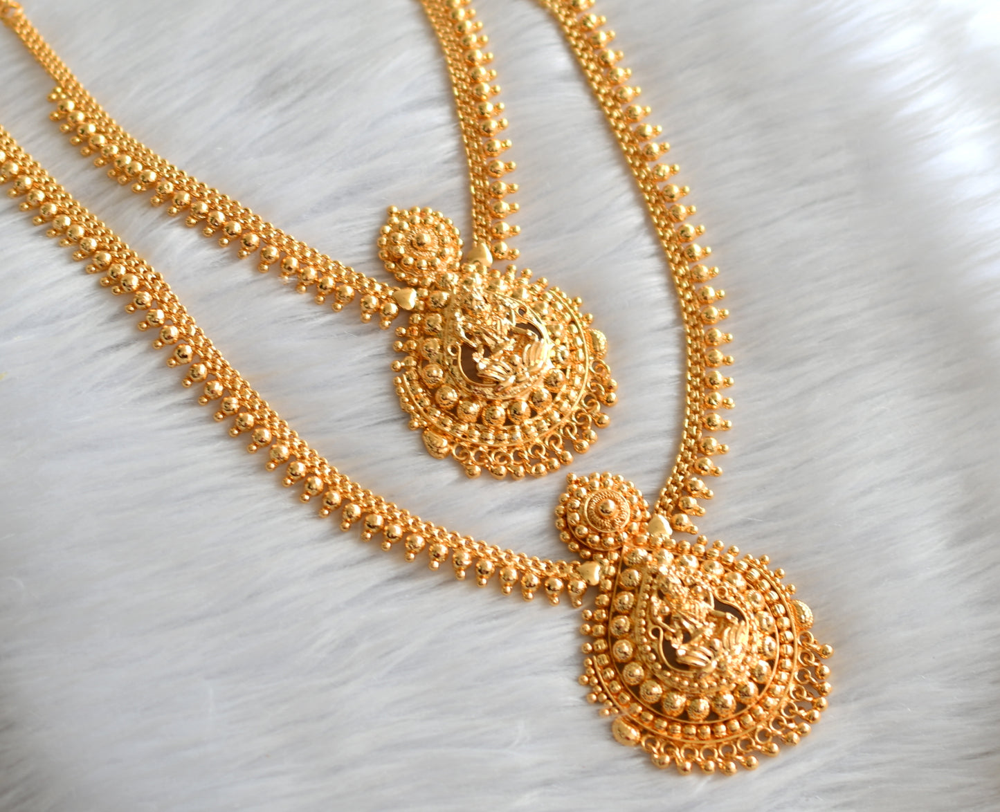 Gold tone lakshmi combo haar set dj-43445 – dreamjwell