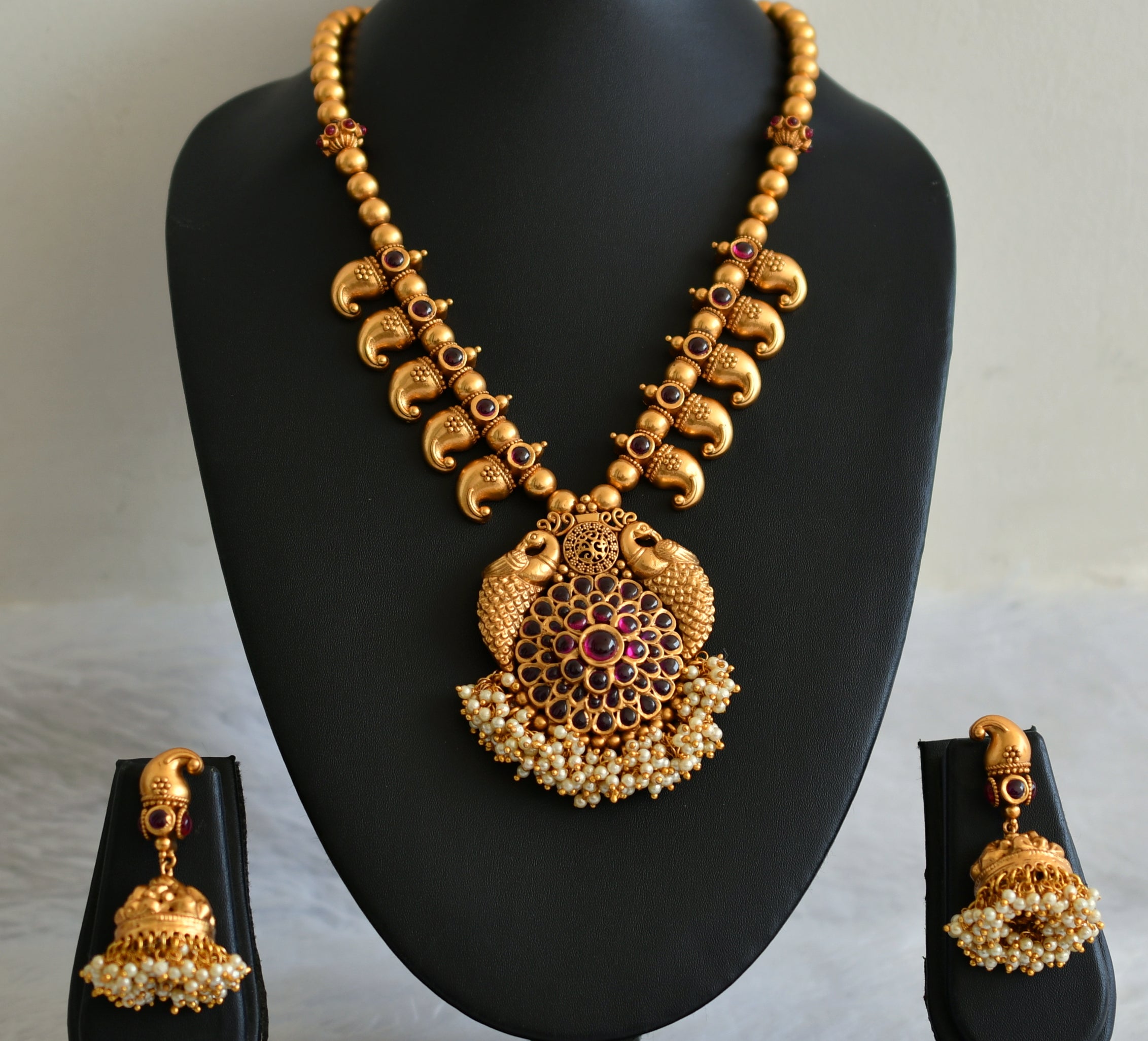 Matte finish real kemp pearl cluster mango-peacock short haar set dj-5 ...