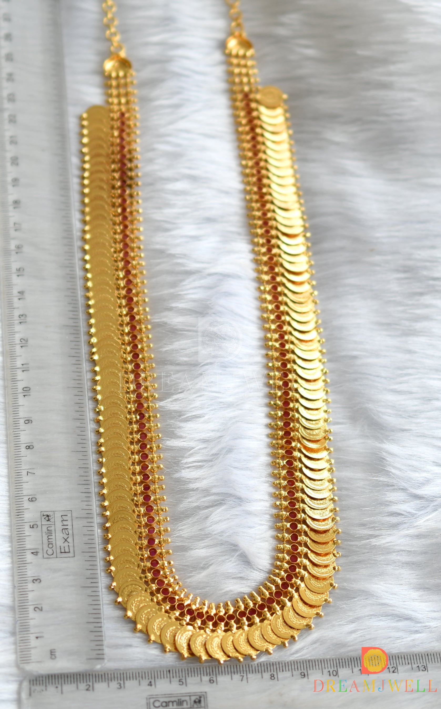 Gold tone Ruby Lakshmi coin haar dj-38273 – dreamjwell