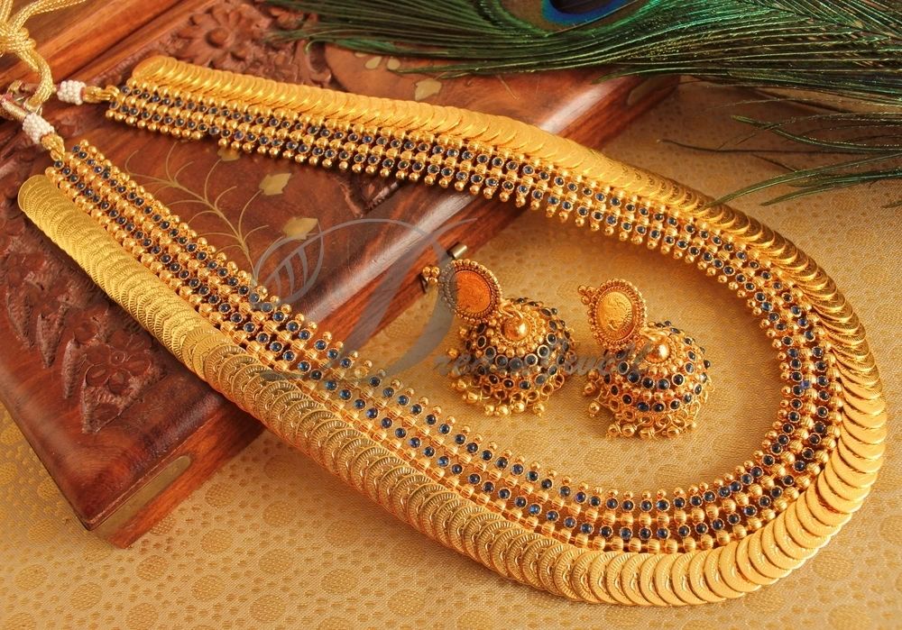 DREAMJWELL - Gorgeous Gold Plated Blue Coin Short Haar Set-dj16471 ...