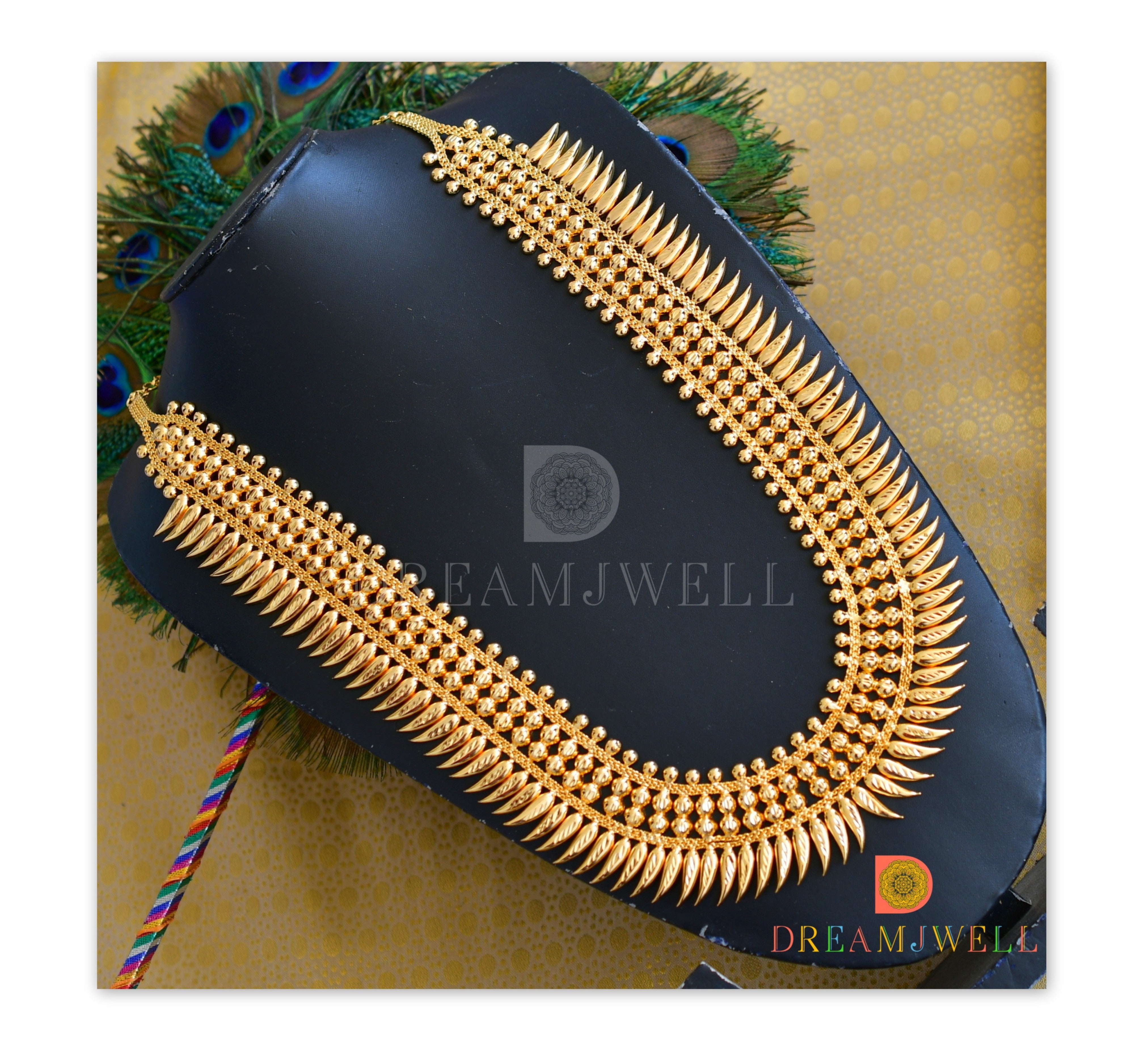 Gold tone mulla mottu Kerala style haar dj-37214 – dreamjwell