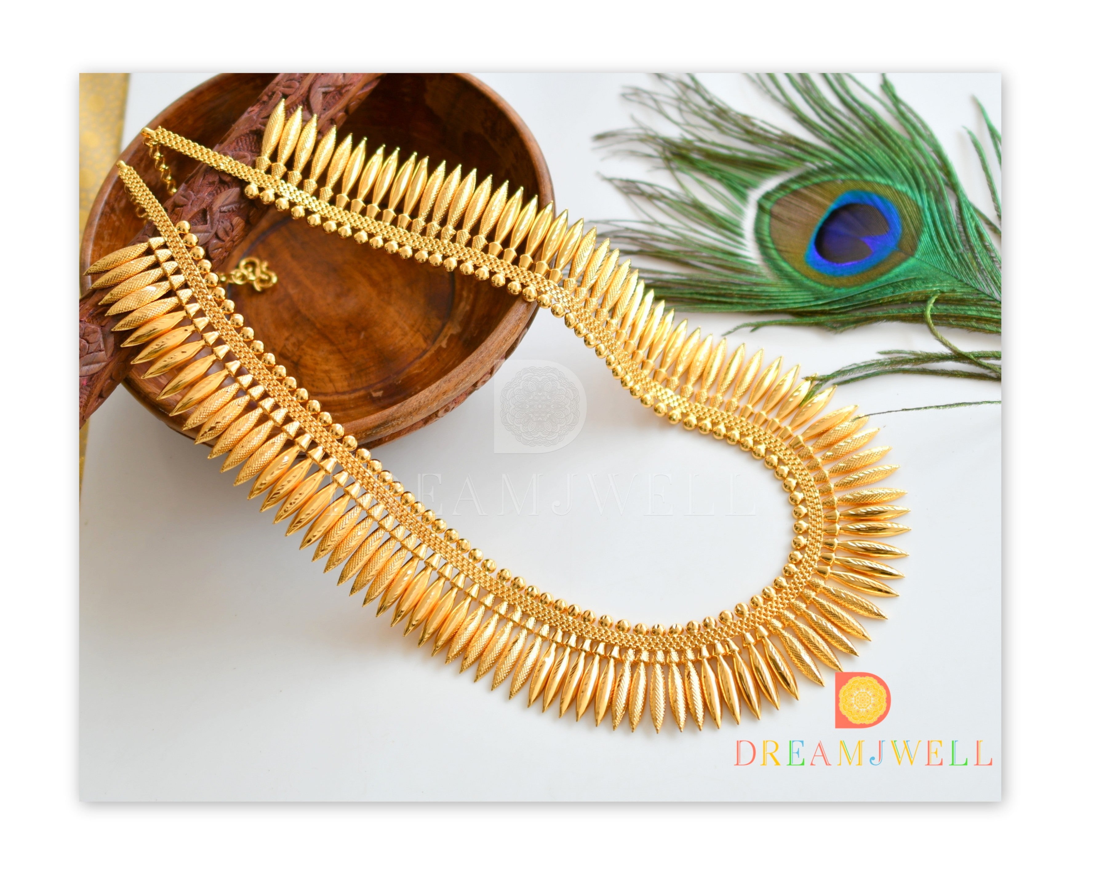 Gold tone mulla mottu Kerala style haar dj-36838 – dreamjwell